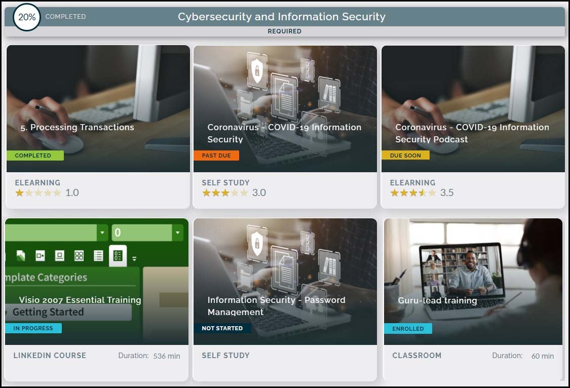 What types of training courses will I find in the LMS?