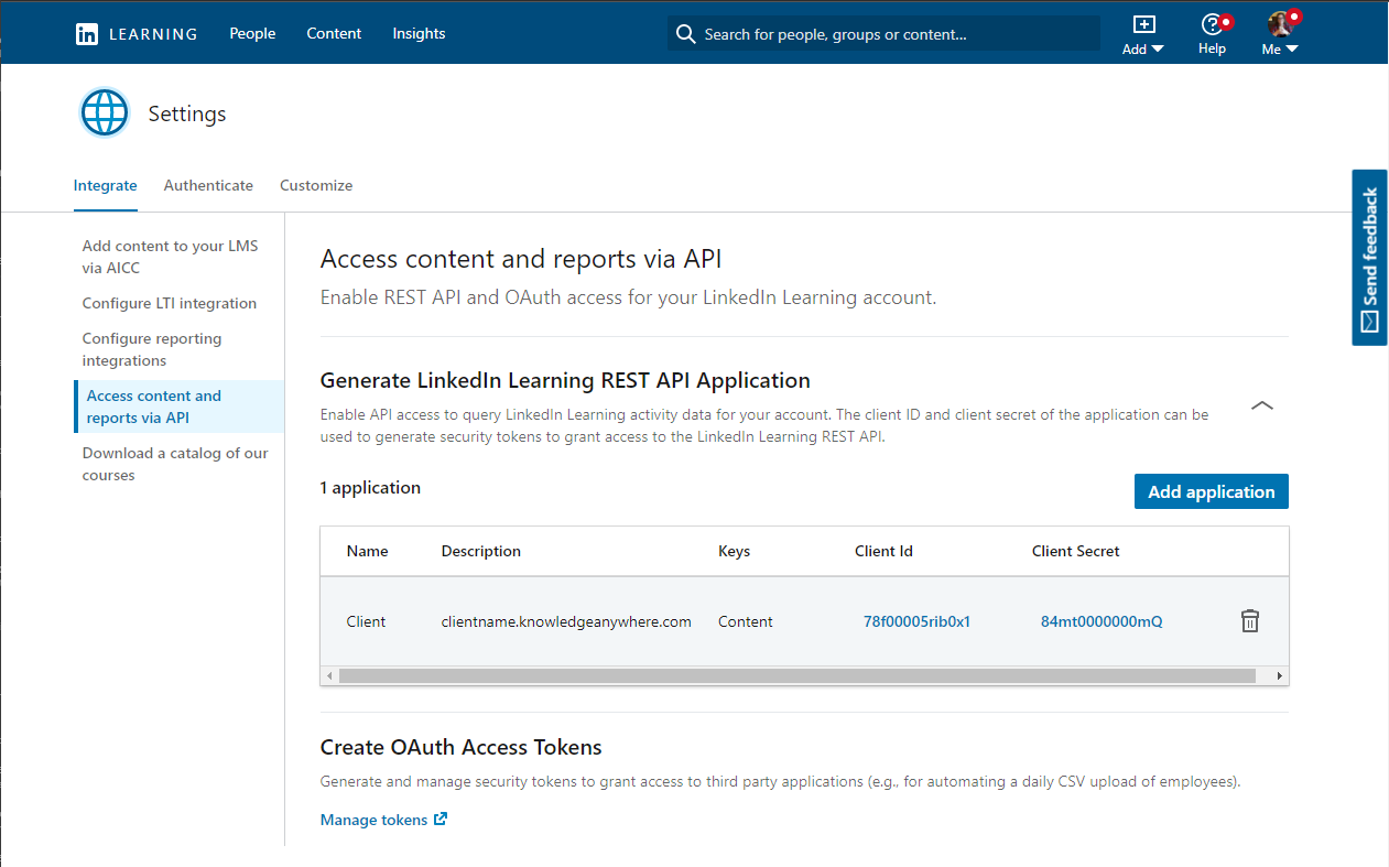 LinkedIn Learning Integration with Knowledge Anywhere