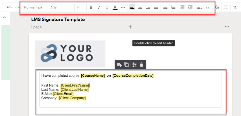 How to setup a Digital Signature Document