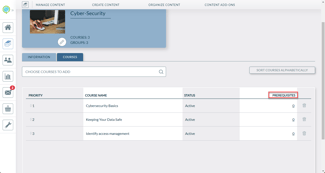 How do I assign prerequisites to courses in learning paths?