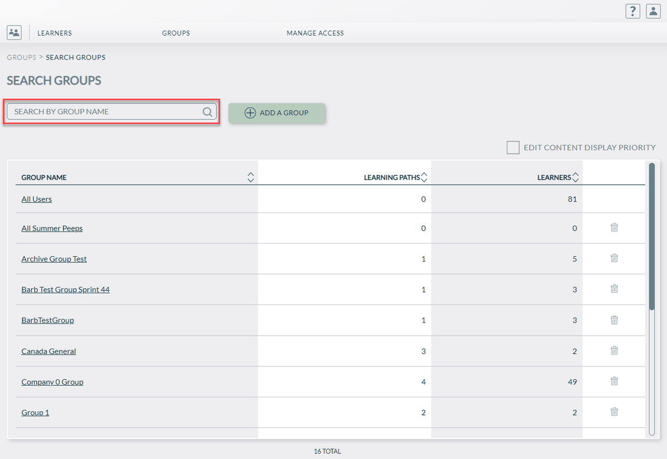Managing Learner Groups and Assigning Learning Paths to Groups