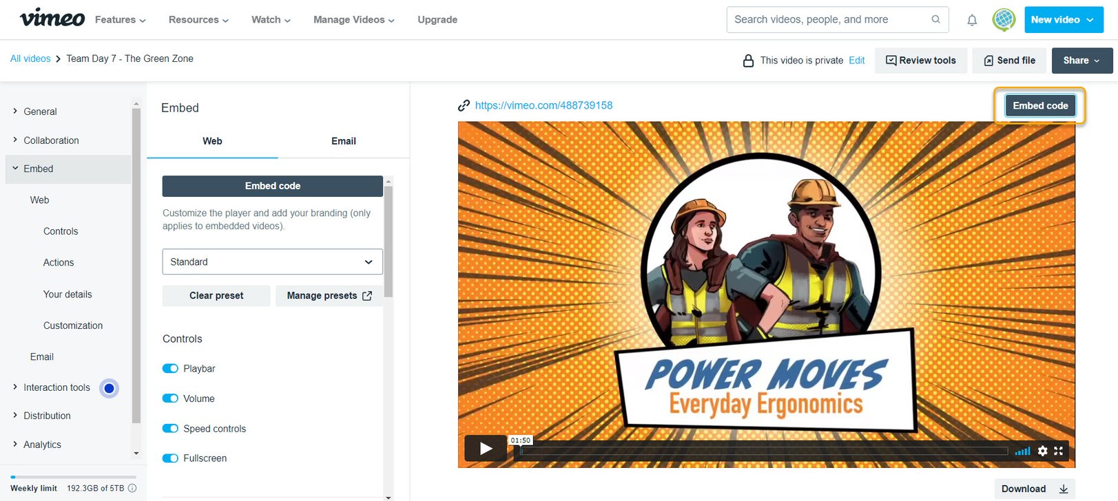 How do I embed a Vimeo video into my Login page or Home page?